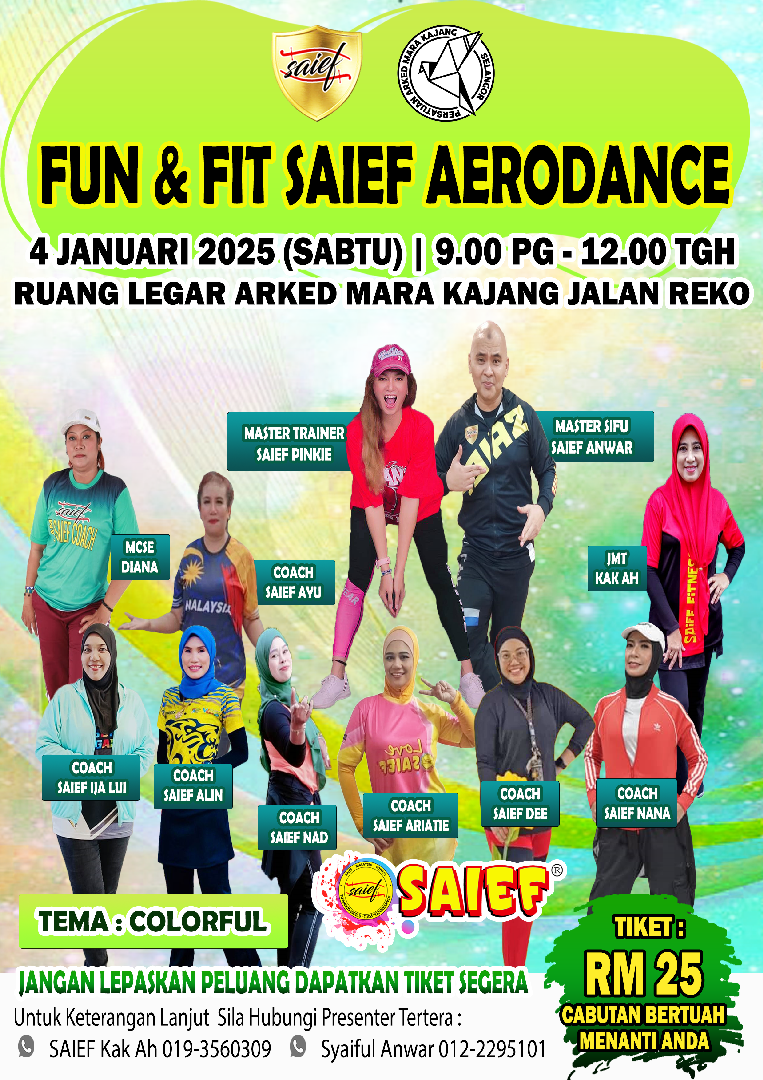 SAIEF AERODANCE WORKOUT - Saief Malaysia Fitness – Consultan Kesihatan ...